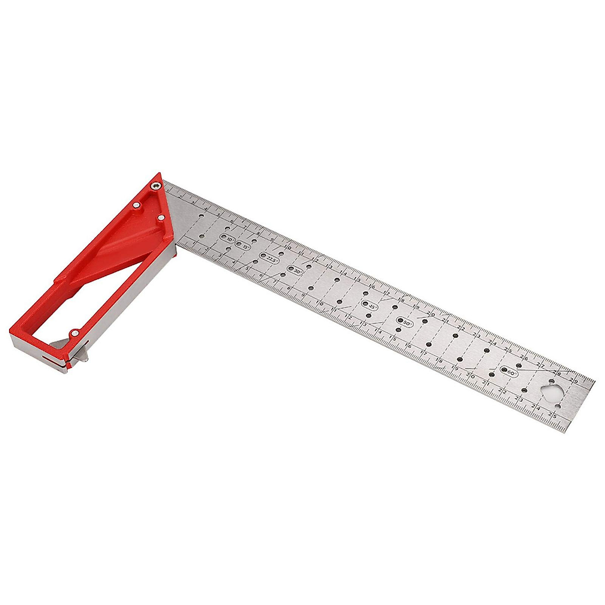 Combination Square, 300mm Multi-functional Right Angle Ruler , Adjustable Stainless Steel Square Angle Ruler , 45/90 Degree Woodworking Try Square Measuring Tool, for Multiple Purposes