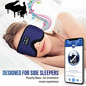 MUSICOZY Sleep Headphones Bluetooth 5.2 Headband Breathable 3D Sleeping Headphones, Wireless Eye Mask Sleep Earbuds for Side Sleepers Women Office Air Travel Cool Tech Gadgets Unique Gifts, Pack of 2