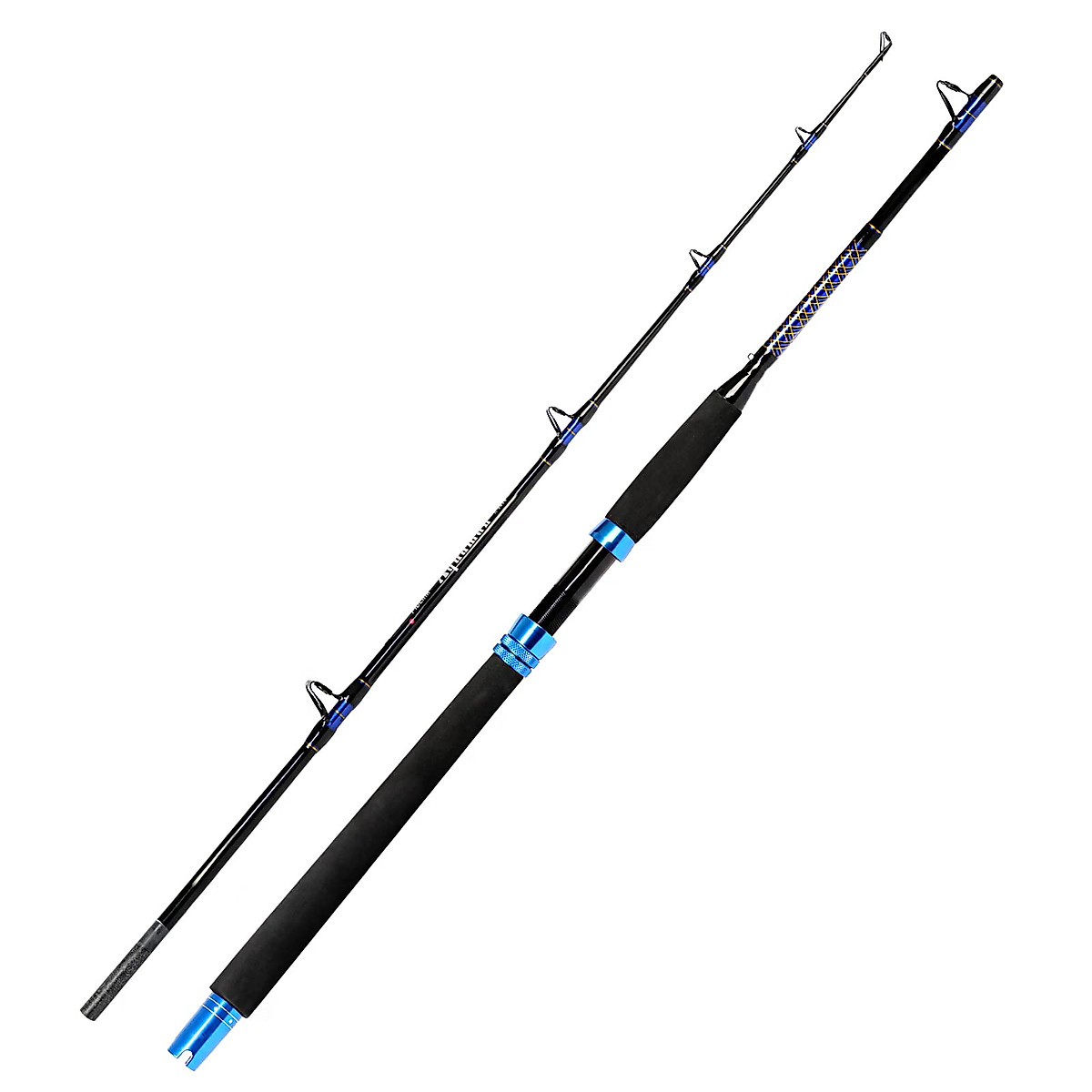 Fiblink 1-Piece Conventional Boat Rod Saltwater Offshore Graphite Spinning Fishing Rod(6 Feet, 30-50 lb/50-80 lb/80-120 lb) (2 Pcs - 6' - 30-50 lb)