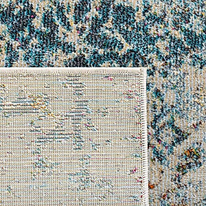 SAFAVIEH Luxor Collection 4' x 6' Ivory/Blue LUX308A Handmade Modern Distressed Area Rug