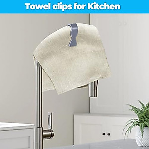 8pcs Towel Chair Clips for Keeps Towel from Falling,Towel Clips for Kitchen,Beach Towel Clip Hand Towel Clips for Bathroom Kitchen Oven Dishwasher Stove Floor(Gray)