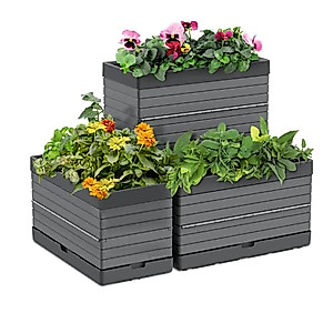 Southern Patio FlexSpace 5-pc. Modular Raised Garden with 3 Collapsible Planter Boxes & 2 Legs