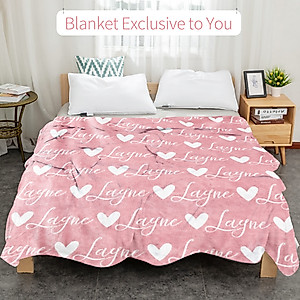 Personalized Baby Blanket for Girls with Name, Custom Baby Blanket Name for Girls Kids, Soft Plush Customized Toddler Blanket Teen, Personalized Gift for Newborn Birthday Baby Shower Mother, 30"x40"