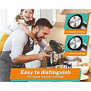 Salt and Pepper Shakers Set,4 oz Glass Bottom Salt Pepper Shaker with Stainless Steel Lid for Kitchen Cooking Table, RV, Camp,BBQ Refillable Design (Sliver)