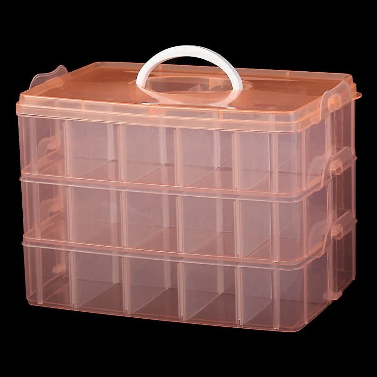 lukar 3-Tier Stackable Storage Container with 30 Adjustable Compartments Craft Storage/Craft Organizers and Storage Bead Organizer Box Art Supply Organizer