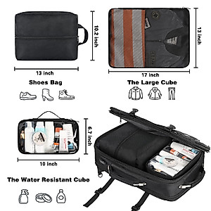 JCDOBEST Carry on Backpack, Extra Large 50L Airline Approved TSA Travel Backpacks with 3 Packing Cubes for Women Men, USB Charging Expandable Overnight Luggage Daypack Business Suitcase Backpack