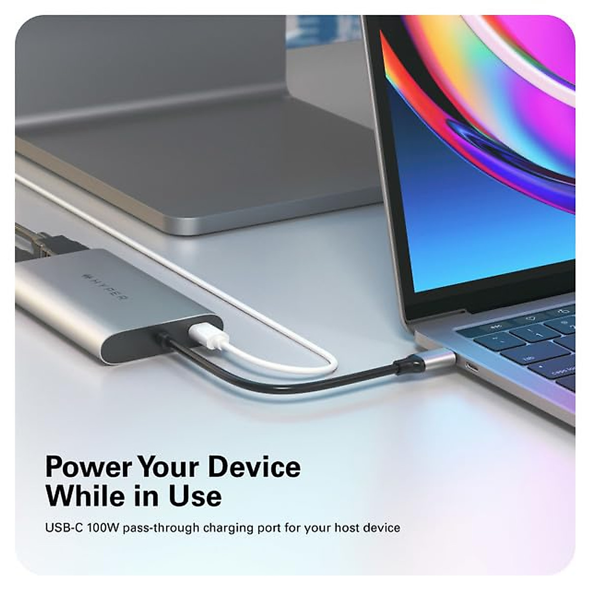 HyperDrive Dual 4K HDMI Adapter for M1/M2 MacBook 2X HDMI, Pass-Through Charging