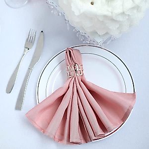 TABLECLOTHSFACTORY Pack of 5 Premium Dusty Rose 20" x 20" Washable Polyester Napkins Great for Wedding Party Restaurant Dinner Parties
