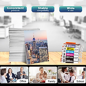 TS8322 Ink Cartridges Replacement for Canon Ink 280 281 PGI-280XXL CLI-281XXL 280XXL 281XXL Compatible Use to Canon TS8222 TS8322 TS8200 TS8220 TS8300 TS8100 TS9120 TS9100 TS8320 TS8120 (6 Value Pack)