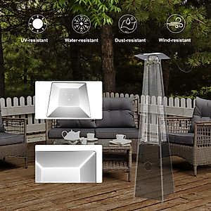 Top Hill Upgtaded Aluminum Patio Heater Reflector Shield (Square), 4 Sided Outdoor Heater Replacement Parts w/3 Pre-Drilled Holes, Universal Propane Patio Heater Parts for Energy Saving(18.5” x 18.5”)