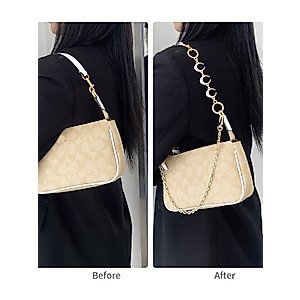 SONGKISSZQ Purse Strap Extender,Bag Extender Chain,Purse Chain Extender for Purse Handbags Shoulder Bag(White Long Round)