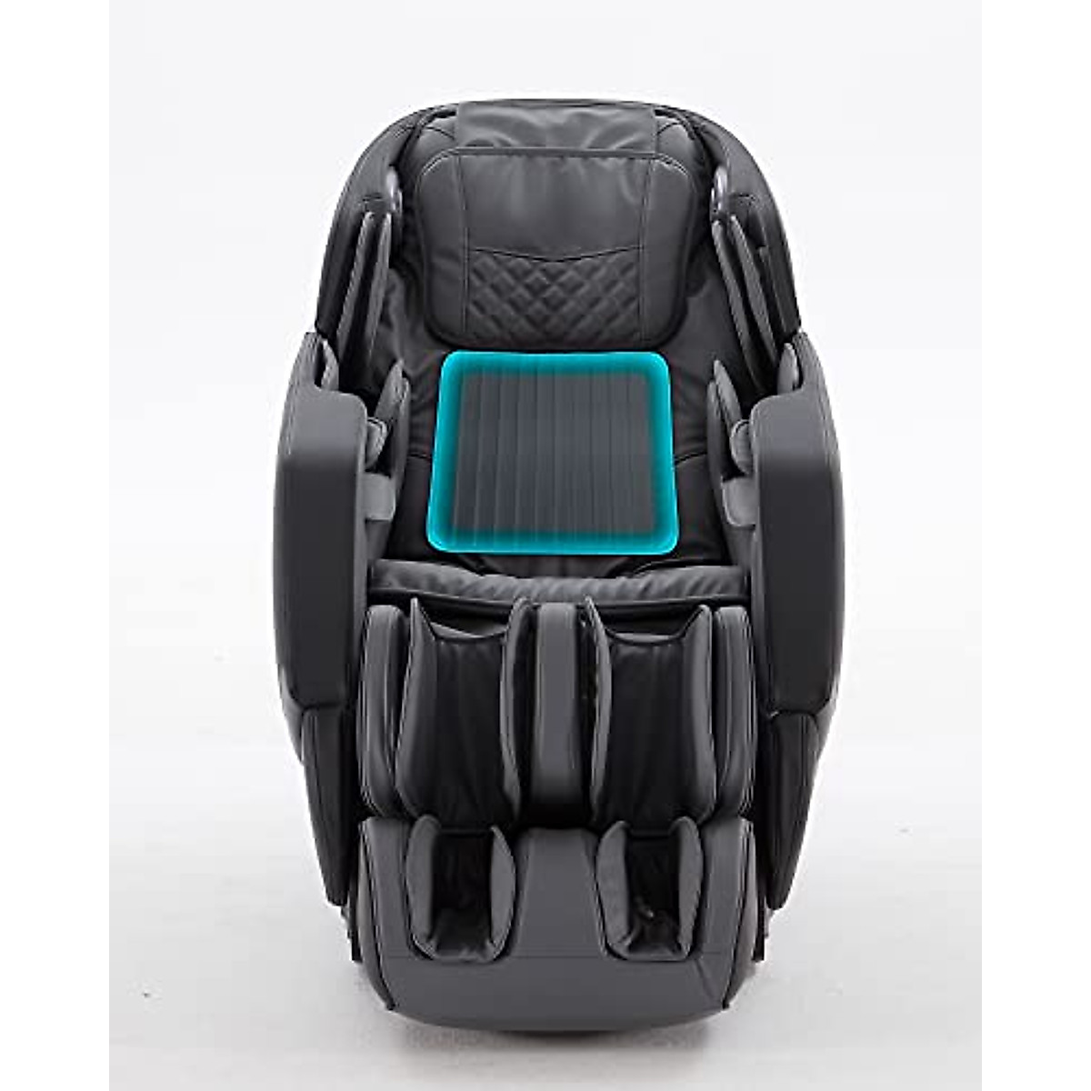 UIIU Full Body Massage Chair Back Cushion Quilted Leather Lumbar Cushion Zero Gravity Massage Chair Back Protect Cushion to Ease Strength of Shiatsu Massage 20.5x16.9Inch Gray