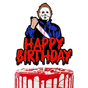 Culxfaiyr Have a Killer Cake Topper Horror Movie BIrthday Cake Decoration Murder Blood Knife Horrific theme Decor for Men Women Boys Girls Bday Party Event Anniversary Halloween Celebration Supplies