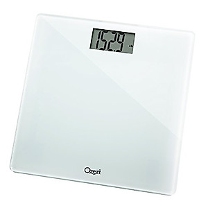 Ozeri Precision Bath Scale (440 lbs / 200 kg) in Tempered Glass, with 50 gram Sensor Technology (0.1 lbs / 0.05 kg) and Infant, Pet & Luggage Tare- White