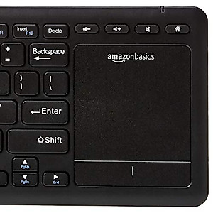 Amazon Basics Wireless Keyboard with Touchpad for Smart TV - US Layout (QWERTY), Black