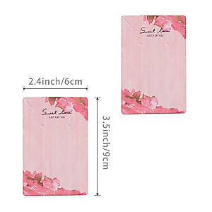 3.5" x 2.4" Pink Necklace Display Cards With Bags Earring Display Cards Sets Earring Packing Holder Cards With bags Jewelry Packing For Earring Necklace Jewelry Packing 100Pack Paper 100Pack Bags