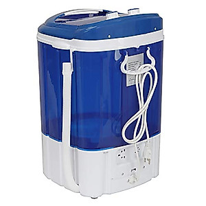 SUPER DEAL Mini Washer 5.7 lbs Capacity Portable Single Tub Compact Washing Machine with Spin Cycle Basket and Drain Hose for Camping, Traveling, Apartments, Dorms, RVs 110V
