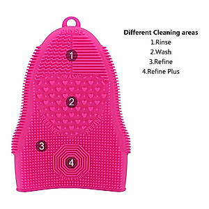 ScivoKaval Makeup Brush Cleaner Mat Mitt Glove Silicone Cosmetic Cleaning Scrubber Tool for Face Brushes and Eye Brush Washing Pad Black
