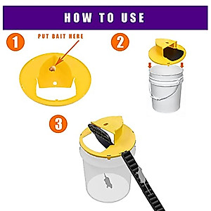 Mouse Trap Bucket Flip Lid (4 Pack) for 5 Gallon Bucket, Humane Mouse Trap Mice Trap Rat Trap, Indoor/Outdoor/Patio/Chicken Coop