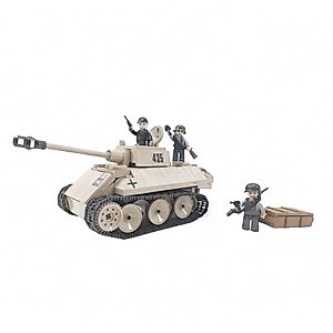 General Jim's Military Series WW2 Building Blocks Toy Set - German Army Leopard VK-1602 Reconnaissance Battle Tank Building Blocks Set