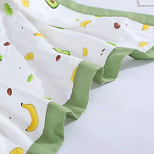 Muslin Swaddle Blanket Baby Stroller Blanket Receiving Blanket for Newborn Boy or Girl Unisex-Baby, Toddler (Avocado)