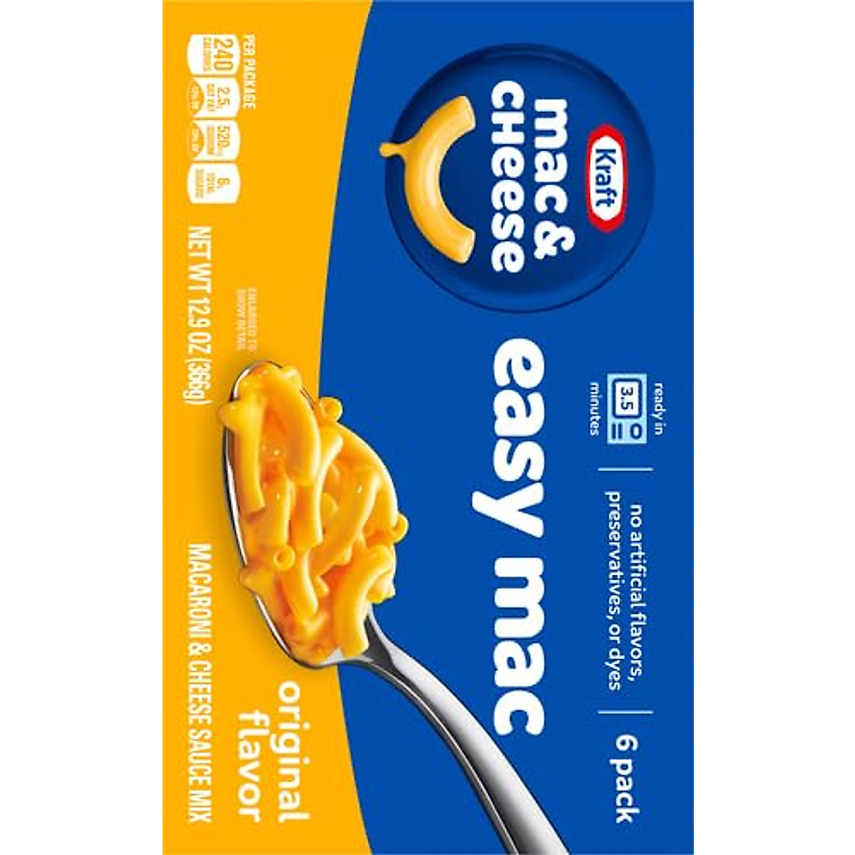 Kraft Easy Mac Original Macaroni & Cheese Microwavable Dinner (6 ct Packets)