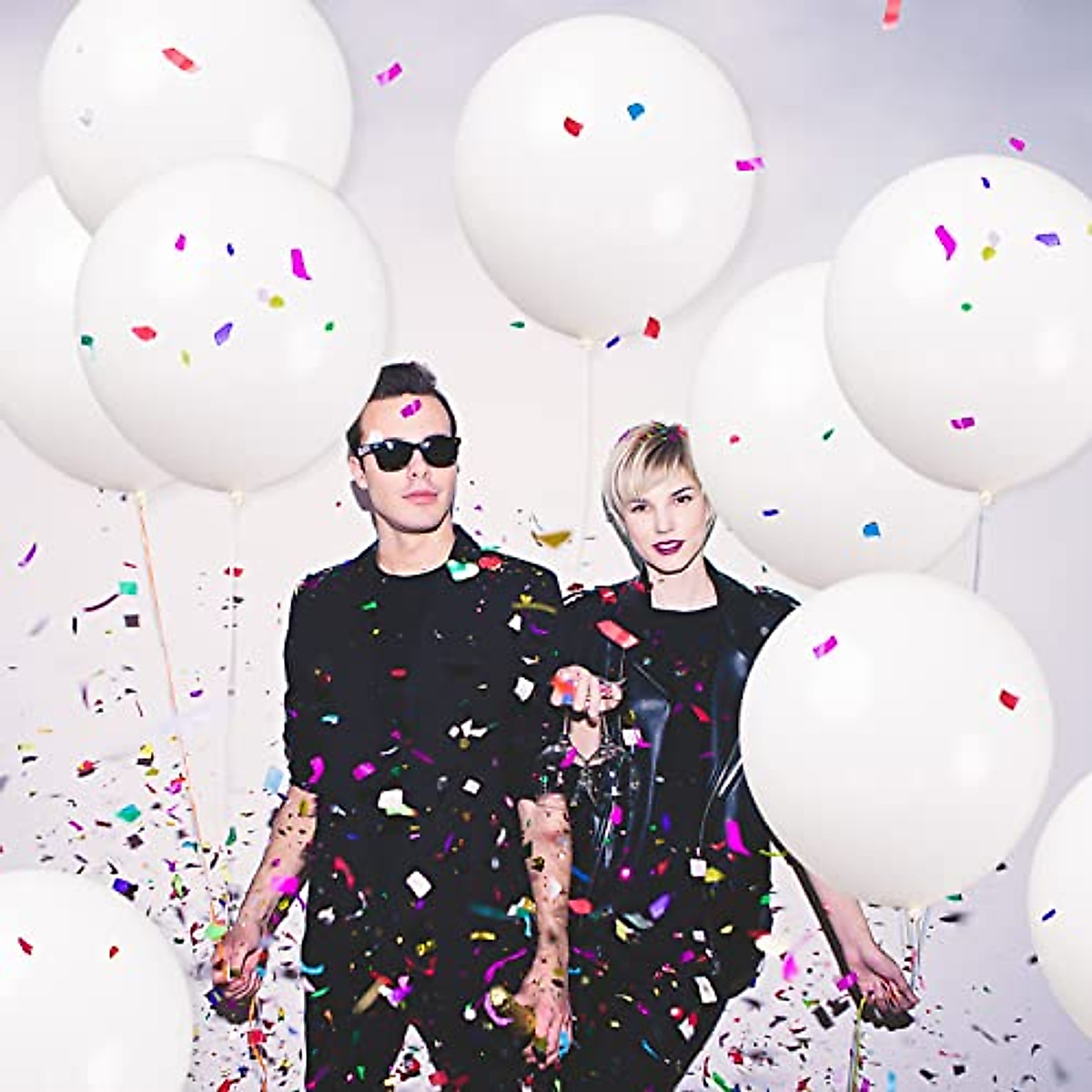 30pcs 18 Inch Big Balloons White Jumbo Balloons Round Latex Balloons for Wedding Baby Shower Birthday Party Event Carnival Decor