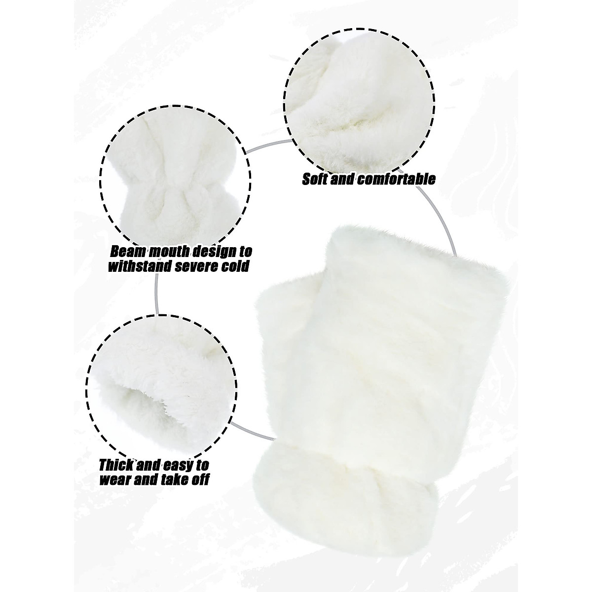 2 Pairs Winter Fingerless Gloves Faux Fur Fingerless Gloves Warm Furry Gloves Convertible Fingerless Gloves Half Finger Arm Warmer Gloves Soft Smooth Furry Gloves Rabbit Fur Mittens for Girls