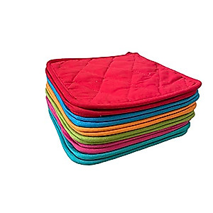 Classic Home 12 Pack (Dozen) Pot Holders, Cotton, Heat Resistant, Kitchen Essential, Potholder Set, Trivet for Cooking and Baking with Hanging Loops