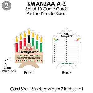 Big Dot of Happiness Happy Kwanzaa - 4 African Heritage Holiday Games - 10 Cards Each - Gamerific Bundle