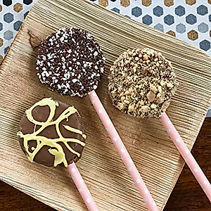 Outside the Box Papers Pink and Black Chevron and Polka Dot Paper Straws 7.75 Inches 100 Pack Pink, Black, White