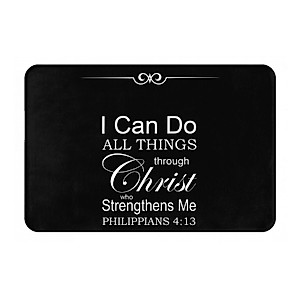 Door Mat Front Philippians 4 13 Anti-Skid Absorbent Front and Rear Door Mats 16x24 inche