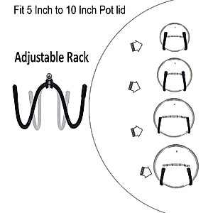 Cabinet Door Pan Lid Organizer, Set of 4, Wall Mount Pot Lid Rack Pot Lid Storage Rack Pan Covers Holder - No Scratch - No Pot Lid