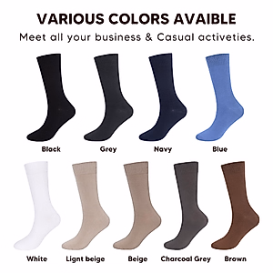 BampooPanPa Men's Max Cushioned Crew Socks, 4 Pair Comfortable Crew Men Socks, Seamless Stretchy Casual Sports Socks, Brown(4 Pairs),9-11