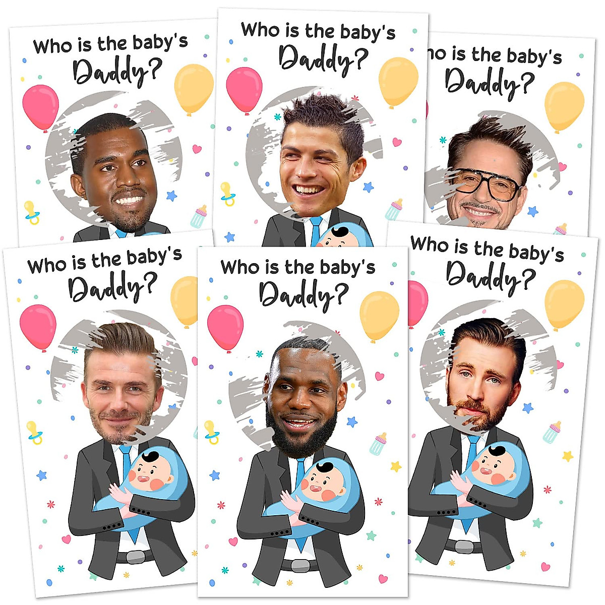 Funny Baby Shower Games Scratch Off Card, Guess Dad Scratch Off Lottery Ticket Raffle Cards Baby Shower Game, Baby Shower Party Icebreak Game Ideas for Boy and Girl, who is the Baby's Daddy-White