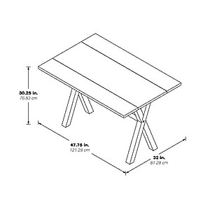 OSP Home Furnishings McKayla Solid Wood and Veneer Flip Top Table, Distressed Brown Finish