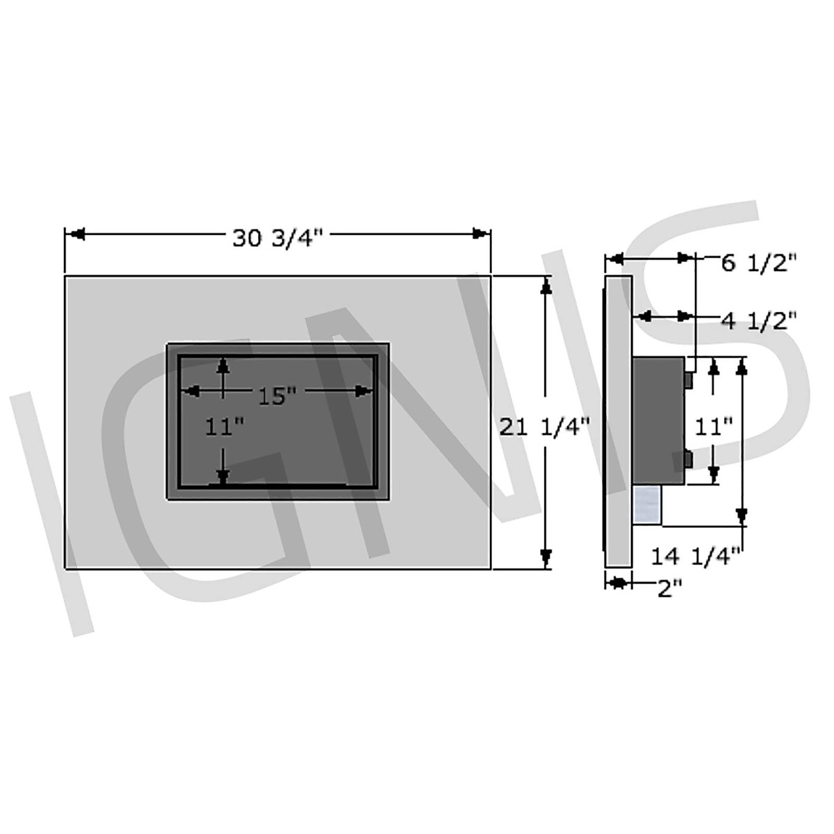 Black Recessed Wall Mount Ventless Bio Ethanol Fireplace - Quadra | Ignis