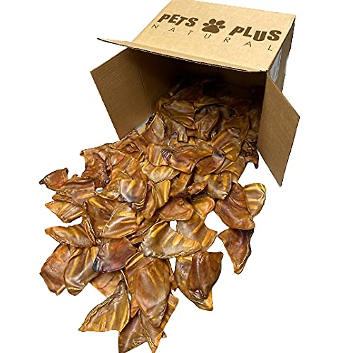 All Natural Jumbo Whole Pig Ears for Dogs (100 Pack) - 100% Natural Pork Ear Dog Treat by Pets Plus Natural