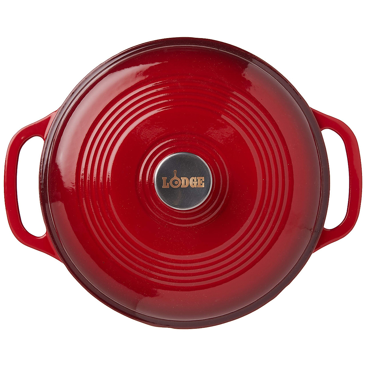 Lodge EC6D43 Enameled Cast Iron Dutch Oven, 6-Quart, Island Spice Red & EC6D43 Enameled Cast Iron Dutch Oven, 6-Quart, Island Spice Red