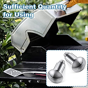 Dreyoo 8 Pack Sliver Grill Hooks Compatible with Char Broil Gas Barbecue Machine, BBQ Grill Tool Holders, Grill Kitchen Utensil Hooks Accessories