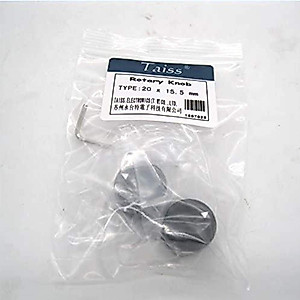 Taiss/ 2pcs Black Aluminum Rotary Electronic Control Potentiometer Knob For 6 mm Diameter Shaft, Volume Control Knobs, Audio knob, Guitar Knobs，Switch Knobs, 20mm dia. x 15.5mm height