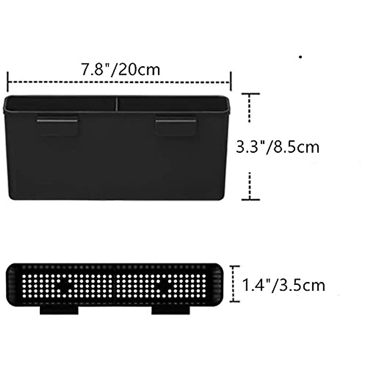 SANNO Plastic Black Utensil Silverware Storage Holder Caddy,Fit Kitchen Sink Drying Rack, Microfiber Dish Mat, Dish Drying Mat