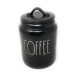 Rae Dunn By Magenta COFFEE Ceramic LL Medium 8 x 5 Canister (Black)