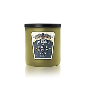 Manly Indulgence Hemp & Earl Grey Scented Jar Candle, All American Collection, 2 Wick, Green, 15 oz - Up to 60 Hours Burn