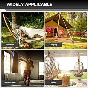 XIEKRAB 7 inch Eye Bolts - 4 Pcs Eyes Hooks Screw Heavy Duty 900 lbs Breaking Strength Black Rust-Resistant, Self Tapping Eyelet Screw for Wood Securing, Hammock Stand, Indoor & Outdoor Use