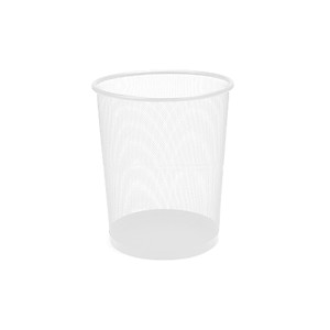 Mind Reader Mesh Trash Can, 16.65L (4.4 gal), Waste Paper Basket, Round, Office, Metal Mesh, 11.5" L x 11.5" W x 13.75" H, White