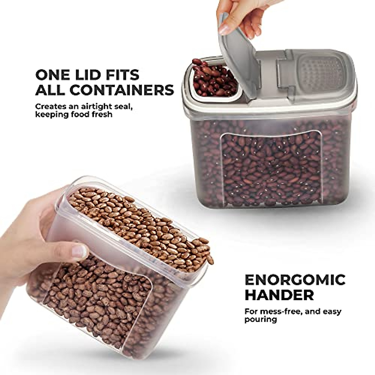 LARGE SET 28 pc Airtight Food Storage Containers with Lids (14 Container Set) Airtight Plastic Dry Food Space Saver Boxes, One Lid Fits All - Stackable Freezer Refrigerator kitchen Storage Containers