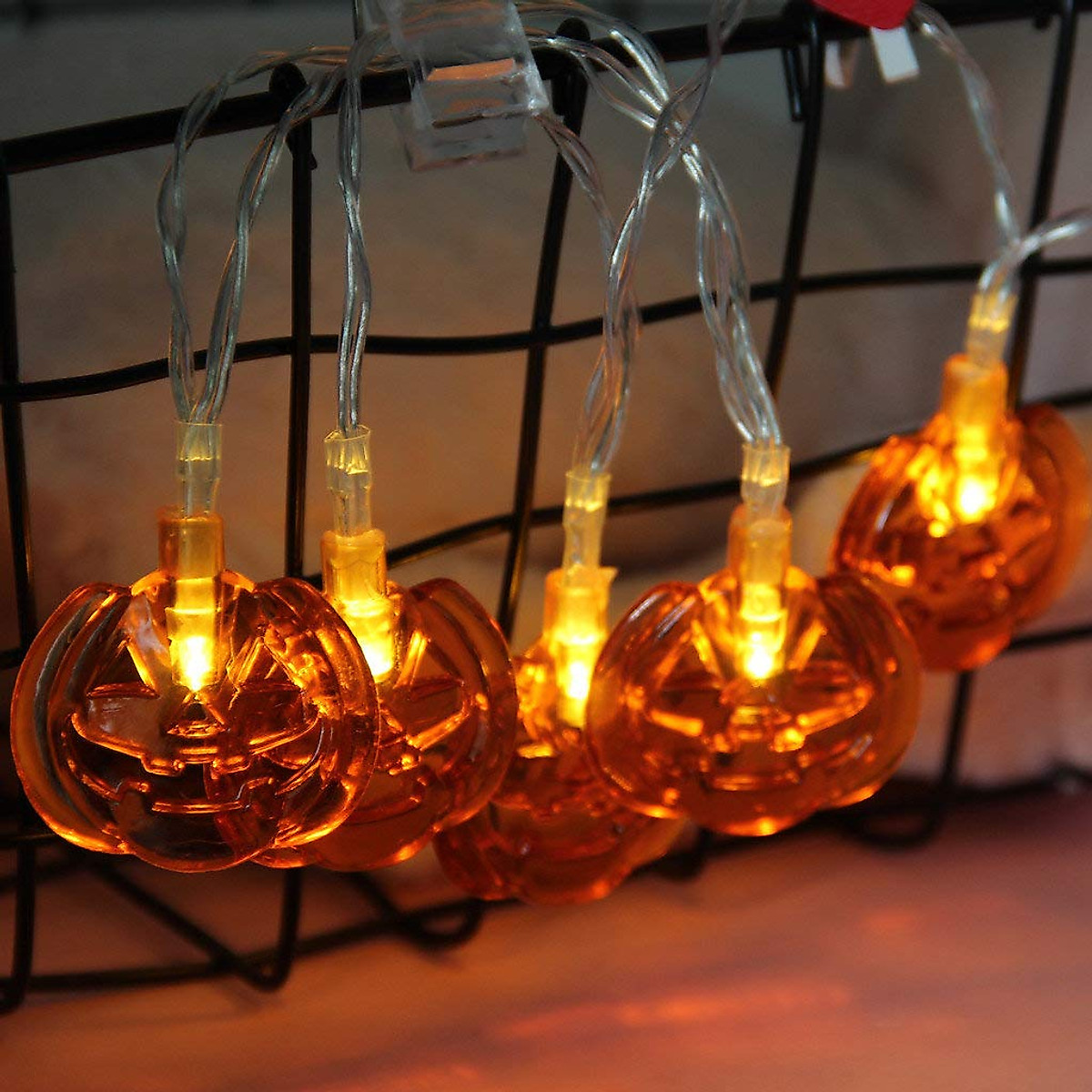 CCOOfhhc Halloween String Lights, 20/40 LED Pumpkin Halloween Lights Indoor Outdoor Party and Christmas Decoration Warm White