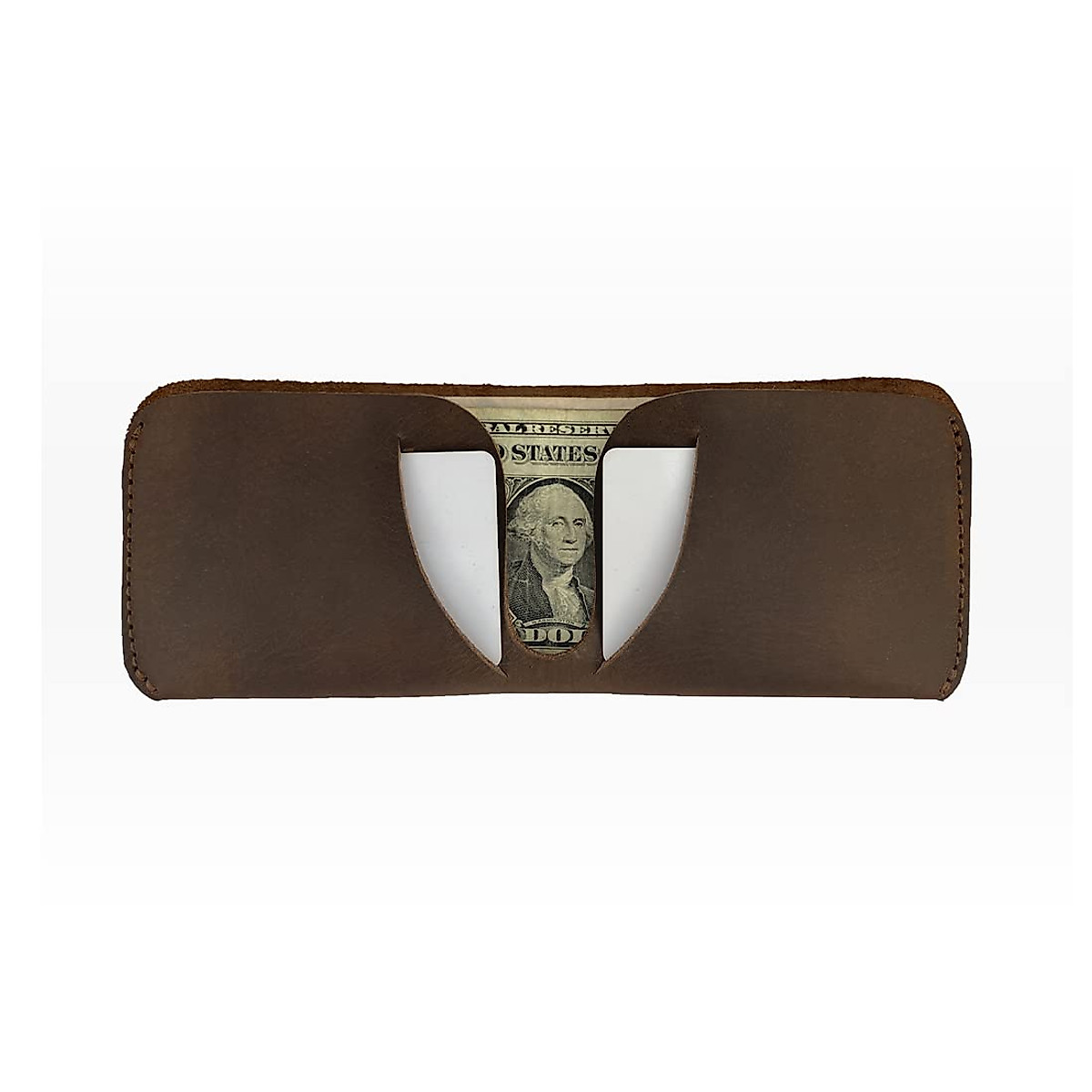 Hide & Drink, Classic Slimfold Wallet, Card Organizer Holder, Travel Accessory, Full Grain Leather, Handmade (Bourbon Brown)