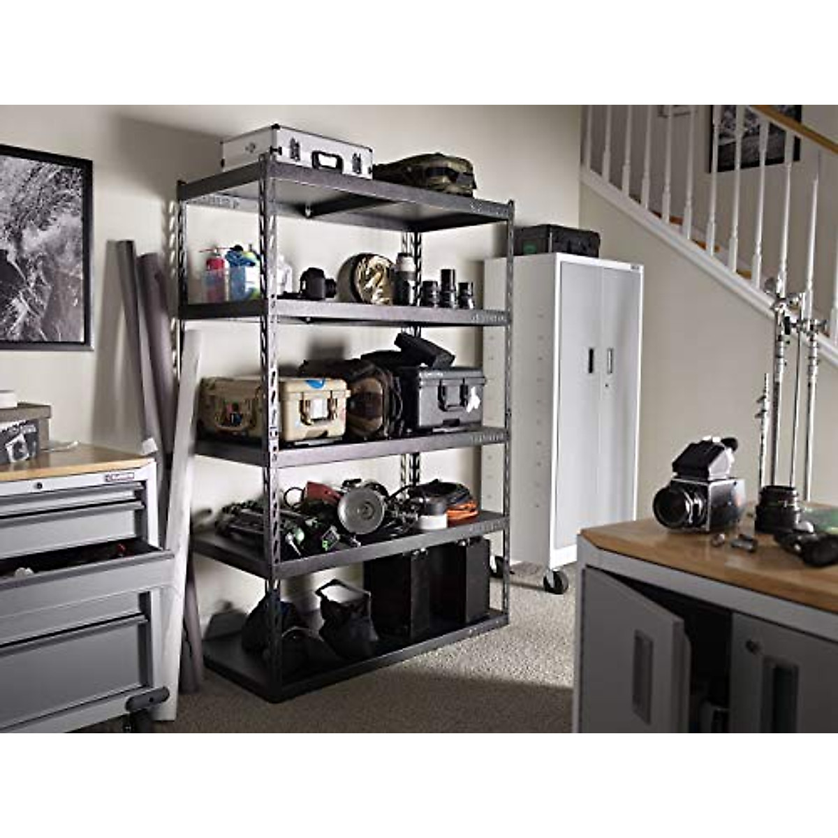 Gladiator "48" Wide EZ Connect Rack with Five 24" Deep Shelves", hammered granite